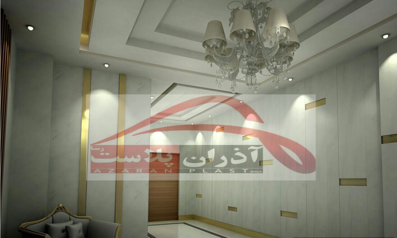 نمونه طراحی و اجرای دیوارپوش پی وی سی طرح سنگتولید کننده آذران پلاست