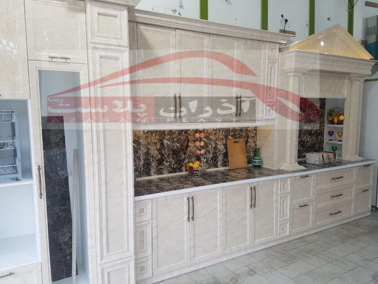 نمونه طراحی و اجرای دیوارپوش پی وی سی طرح سنگتولید کننده آذران پلاست